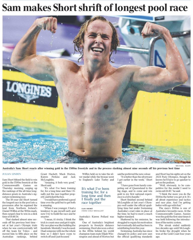 Sam makes Short shift of longest pool race