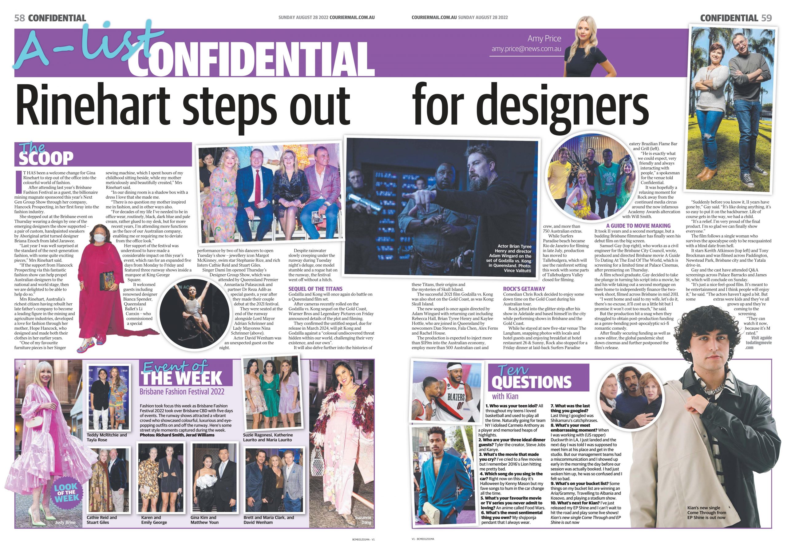 Rinehart steps out for designers