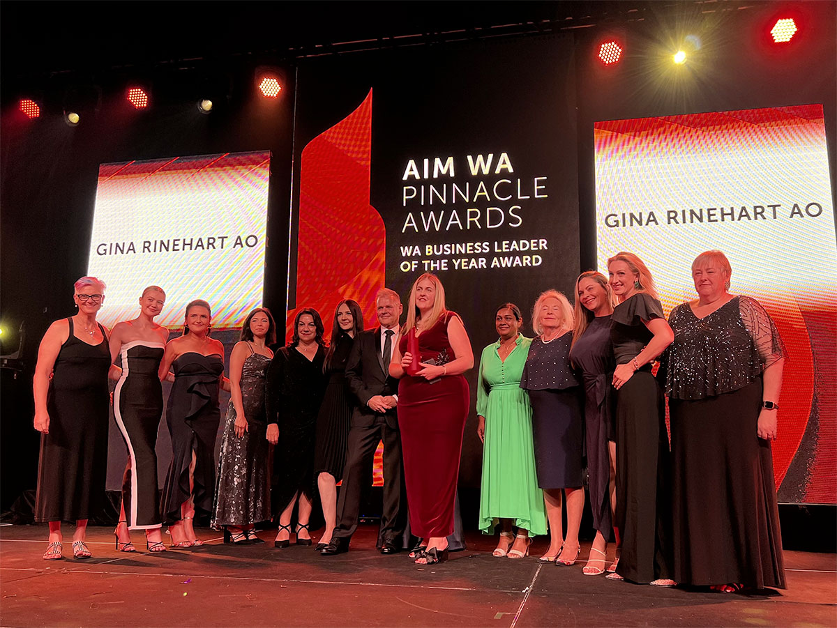 AIM WA Pinnacle Awards – Executive Chairman Gina Rinehart awarded the ...